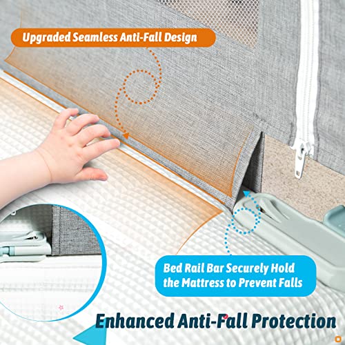 SuperStyle Bed Rail for Toddlers, Upgrade Extra Long Bed Rail Guard, Safety Bed Fence Protector Rail with Soft Breathable Fabric, fit Twin, Full, Queen, King Size Mattress (70 Inch)