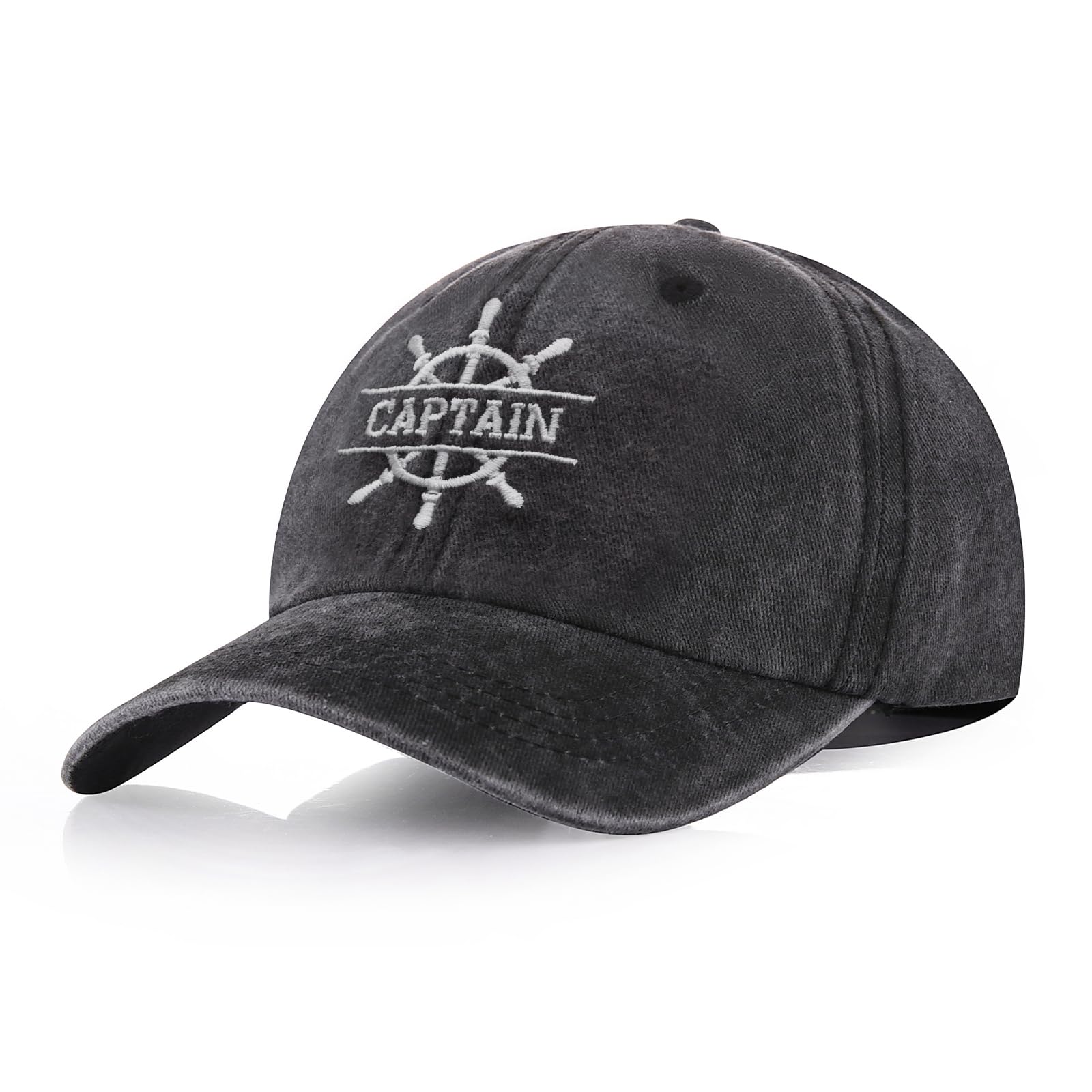 Captain Hat, Boat Captain Hat, Captain Hats for Men Women, for Boat Owners, Boating Gifts for Husband Dad Son Grandson, Boat Accessories Fun, Boaters Gift Ideas,Navy Baseball Cap Grey