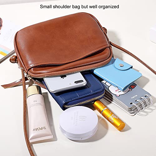 natyrlpog Crossbody Bag for Women Small, Cute PU Leather MINI Shoulder Purses, Fashion Messenger Phone Bag (black)