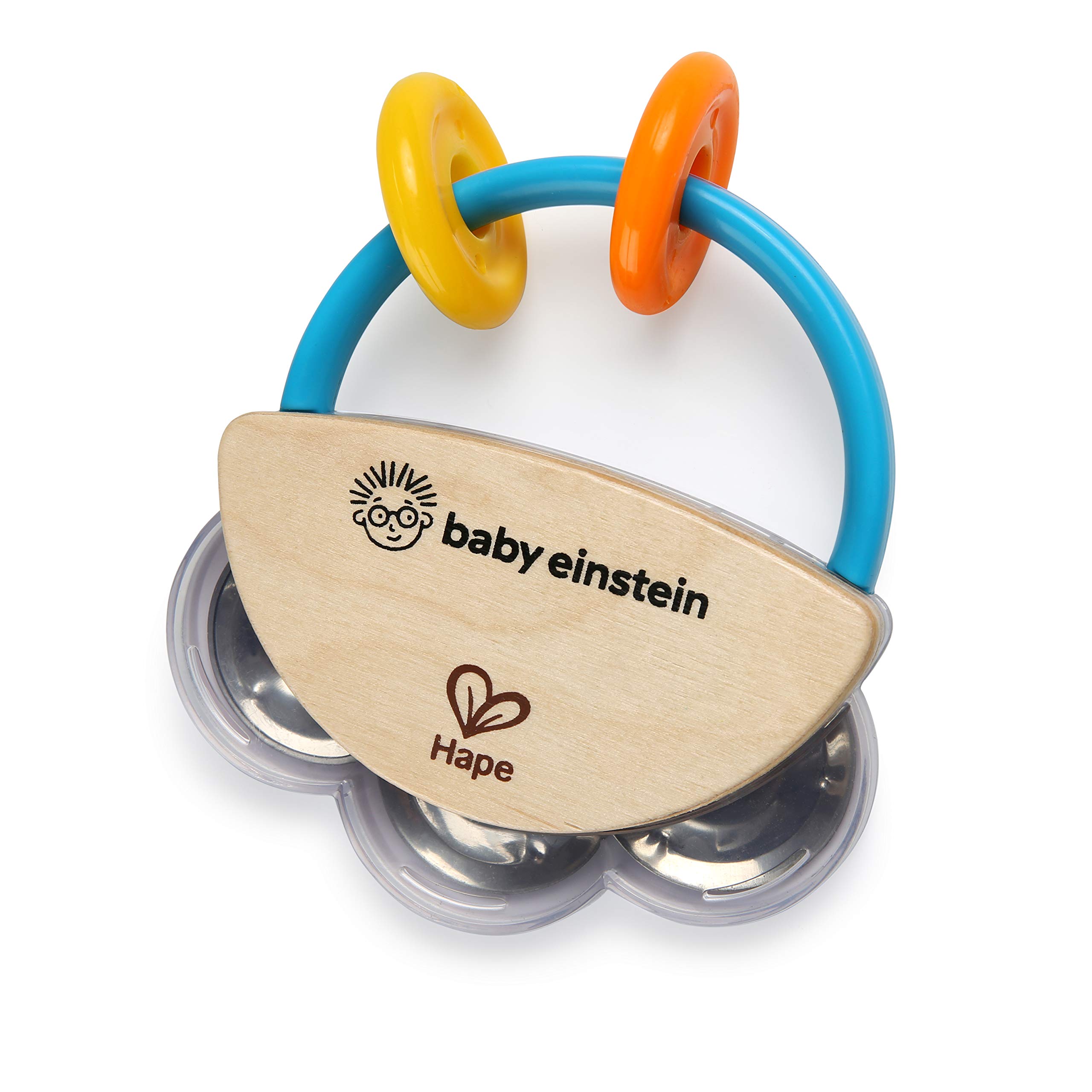 Baby Einstein Tiny Tambourine Wooden Musical Toy, Ages 3 months +