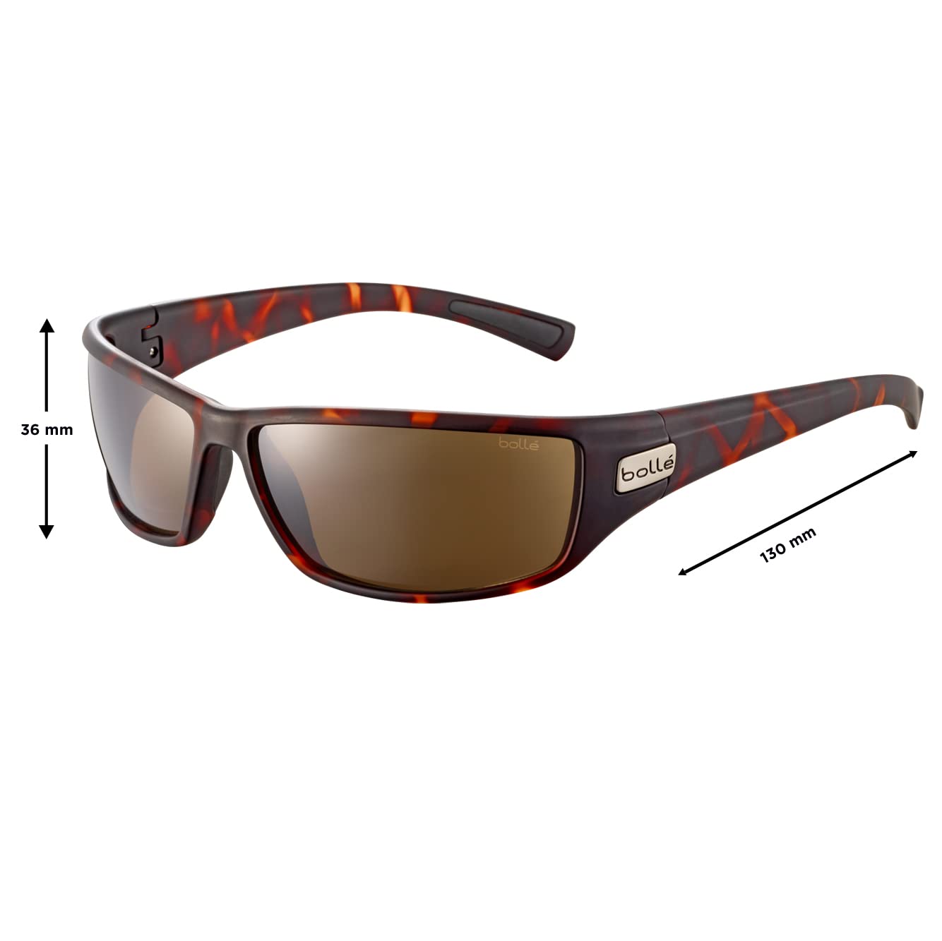 bollé - Python Men's Sport Sunglasses, Brown Polzarized Lens, Tortoise Matte Frame