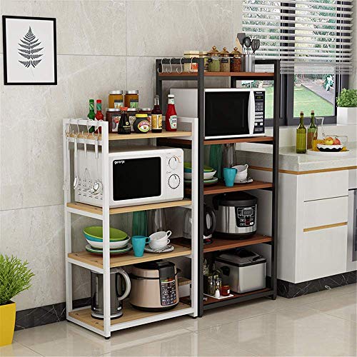 JF-XUAN Kitchen Shelf Microwave Oven Rack 4-layer Kitchen Storage Rack Large Capacity Oven Microwave Oven Rice Cooker Oven Storage Rack Metal Multi-function Open Shelves Large Microwave Oven Rack