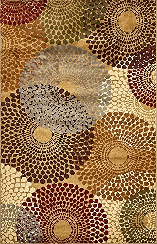 Unique Loom Barista Collection Area Rug - Java (5' 3" x 8' Rectangle, Beige/ Black)
