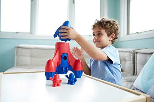 Green Toys Rocket with 2 Astronauts Toy Vehicle Playset, Blue/Red