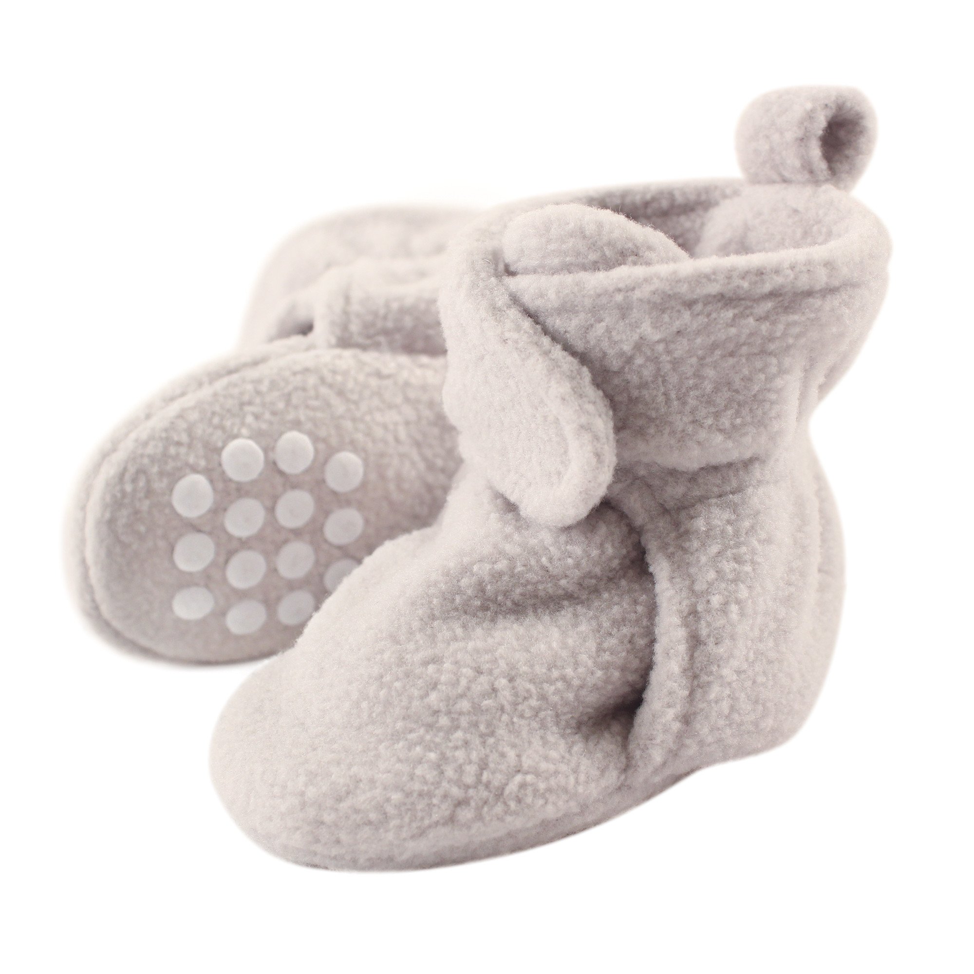 Luvable Friends baby girls Cozy Fleece Booties Slipper Sock, Grey, 0-6 Months Infant US