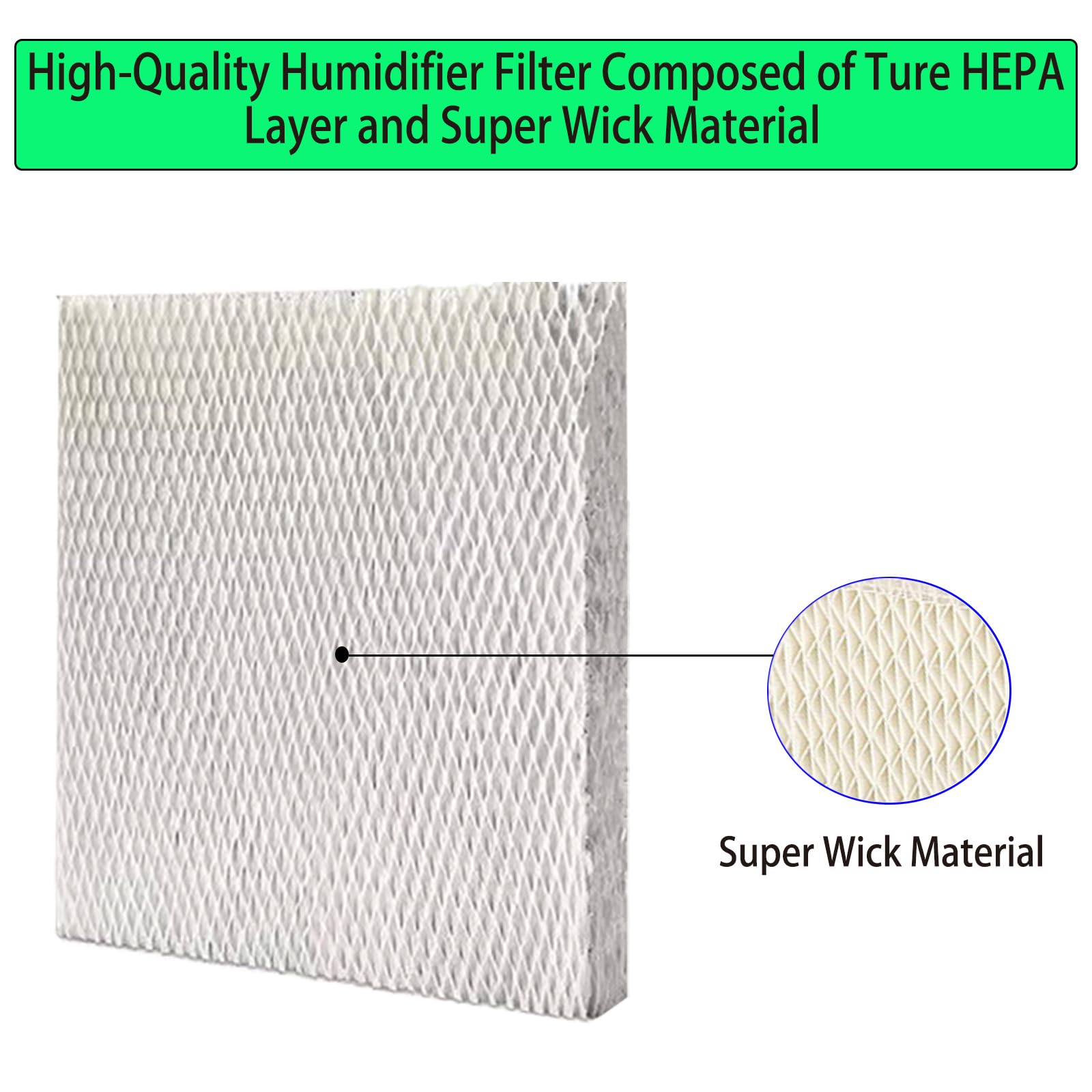 Replacement Wick Filters for Honeywell HE200 HE250 HE260 HE265 HE280 HE300 HE360 HE365 Humidifiers Pad, Part # HC26P1002 HC26E1004 HC26E1002-U HC26A1008 (2 Pcs HC26P Replacement Wick Filters)