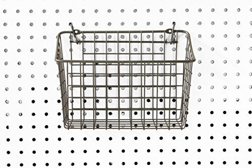 Spectrum Diversified 10" x 5" x 7" Pegboard & Wall Mount Basket, 10"L x 7"W, Industrial Gray