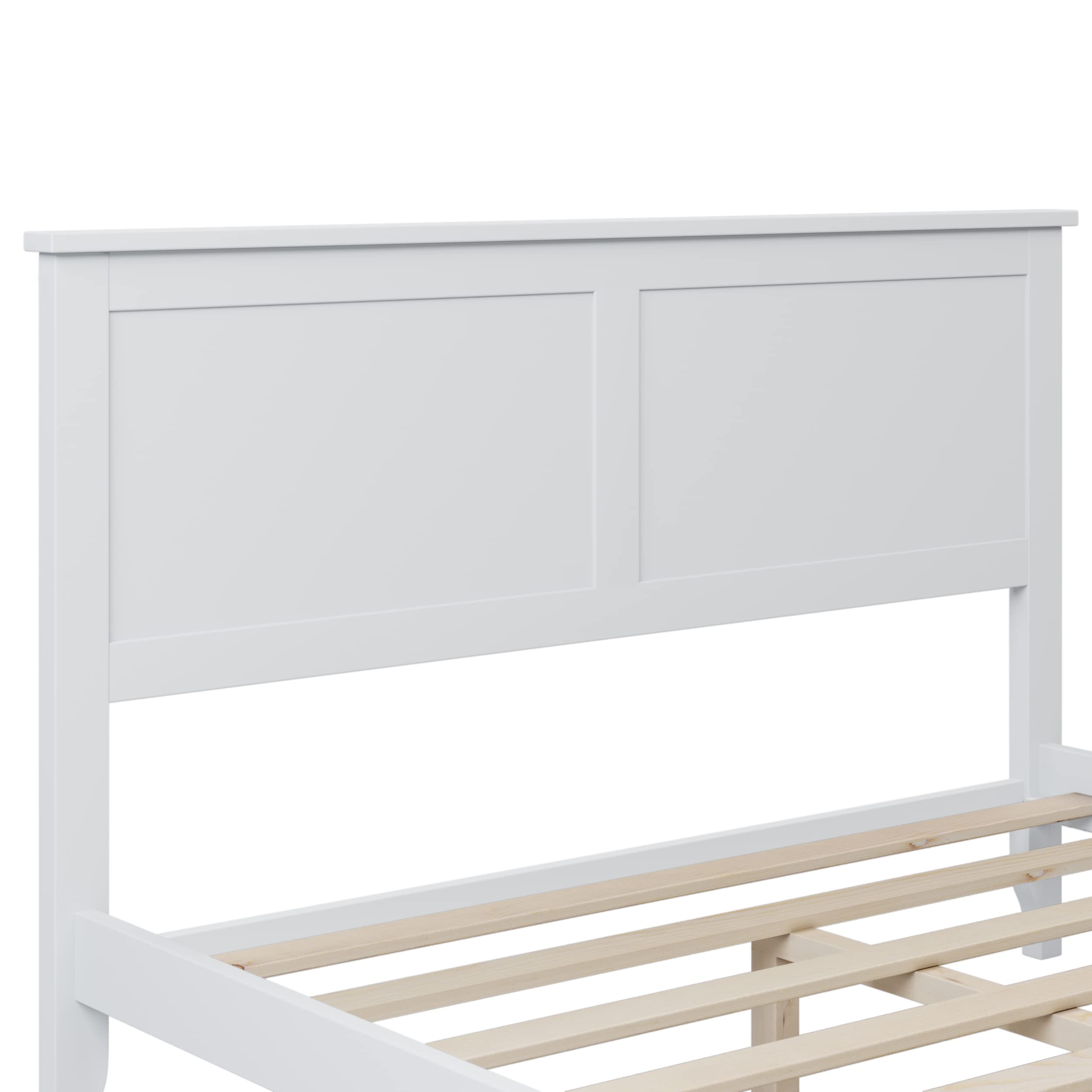 P PURLOVE Full Size Bed Frame,Modern Solid Wood Full Size Platform Bed Frame,No Box Spring Needed,Gray