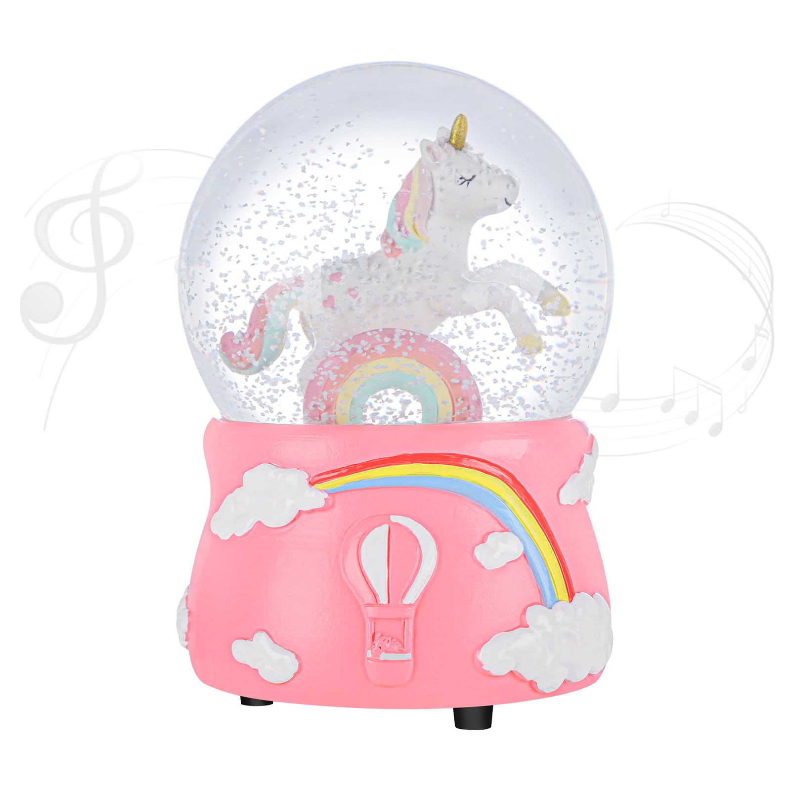 Unicorn Snow Globe for Kids - Christmas Snow Globes for Girls, Music Snowglobe for Women Daughter Granddaughter, Pink Valentine Gift for Mom Granddaughter Sister Birthday Presents