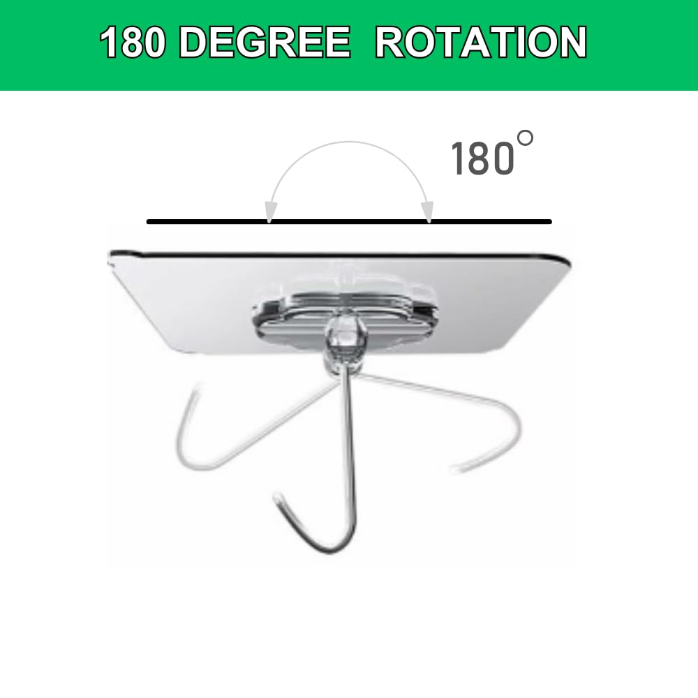 PETS BUDDY Wall Hooks for Hanging 33lb(Max) Heavy Duty Self Adhesive Hooks 24 Pack Transparent Waterproof Sticky Hooks for Keys Bathroom Shower Outdoor Kitchen Door Home Improvement Utility Hooks