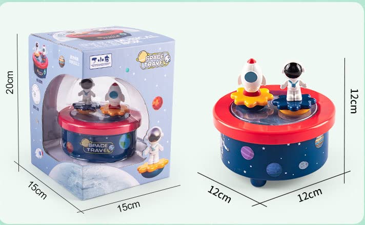 BUAOQIMO Music Box Astronaut Rotating Planet Exploration Music Box Birthday Gift for Children's Toy