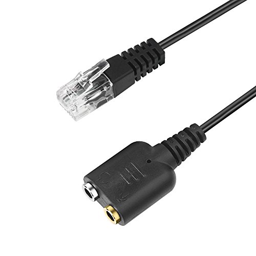 Onvian RJ9 Male to 3.5mm Female Plug Headset Jack Phone Audio Adapter Cable