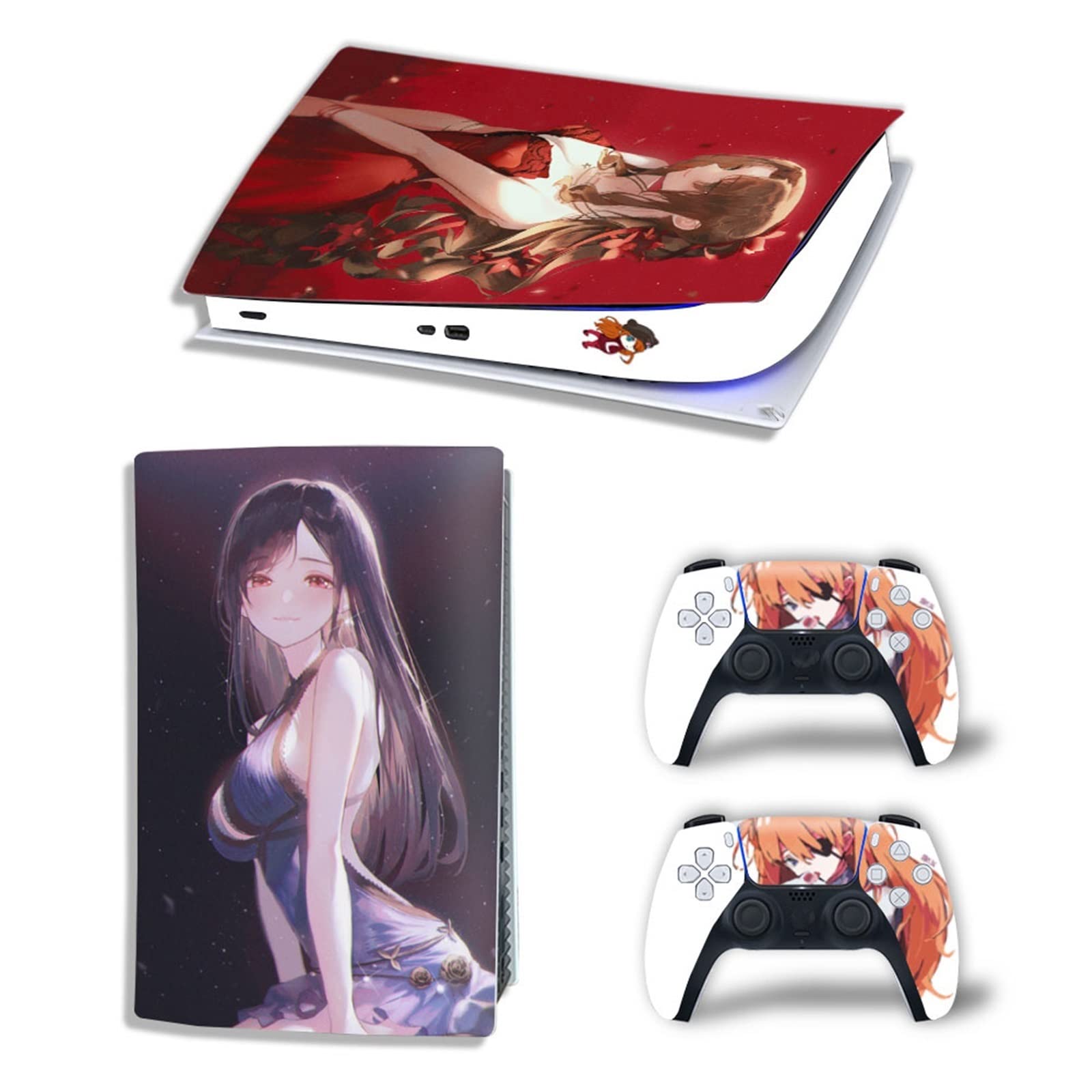 BUCEN Anime for PS5 Digital Edition Skin for Console and Controllers Vinyl Sticker Durable, Scratch Resistant, Compatible with for P-S5 79031 Anti Scratch