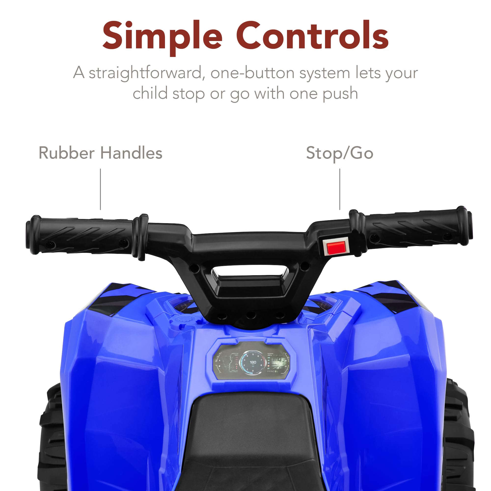 Best Choice Products 6V Kids Ride On Toy, 4-Wheeler Quad ATV Play Car w/ 1.8MPH Max Speed, Treaded Tires, Rubber Handles, Push-Button Accelerator - Blue