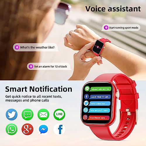 Hwagol Smart Watch,Bluetooth Call Smartwatch for Men Women,Monitor Heart Rate/Sleep/Blood Oxygen/Pedometer,Multiple Exercise Modes,Compatible with iOS and Android, 1.85-inch Screen Fitness Trackers