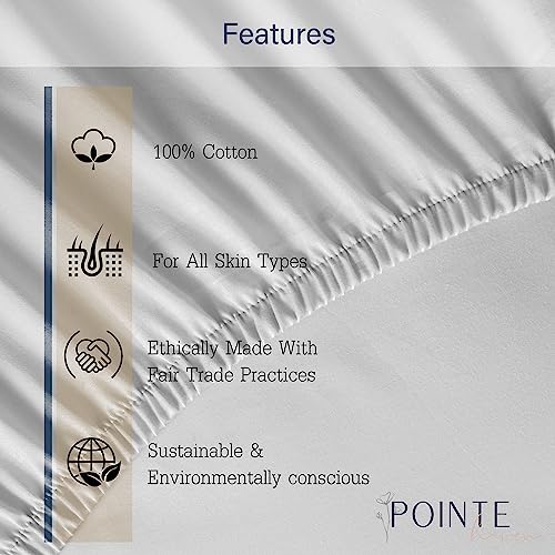 Pointehaven 100% Cotton Percale Sheets Twin Size - Printed Bed Sheet & Pillowcase Sets - Soft Cotton 3 Piece Bed Sheets Set - Fits Mattress 18 inches Deep Pocket - Color (Primavera, King)