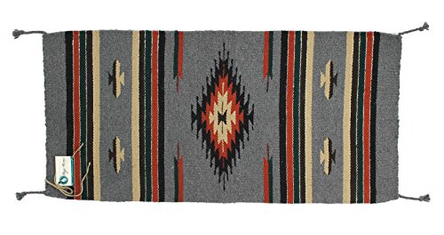 Onyx Arrow Southwest Area Rug, 20 x 40 Inches, Center Diamond, Gray/Black/Multi