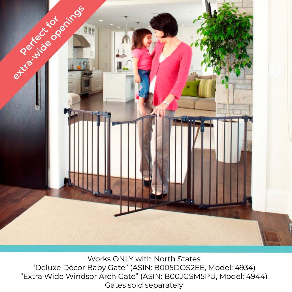 Toddleroo by North States 6-Bar Extension for Deluxe Décor Gate: Adjust your gate to fit your space. Add up to six extensions. No tools required. (Adds 15" Width, Matte Bronze)
