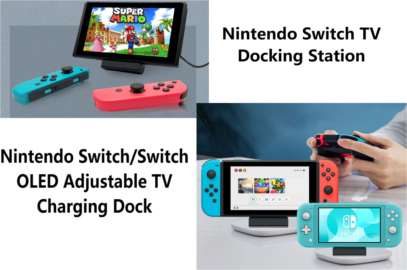 Switch TV Docking Station for Nintendo,Switch OLED Dock, Portable Adjustable Charging Dock 4K HDMI USB 3.0 Port Replacement with USB C Charging Cable for Official Nintendo Switch and Newest OLED Model