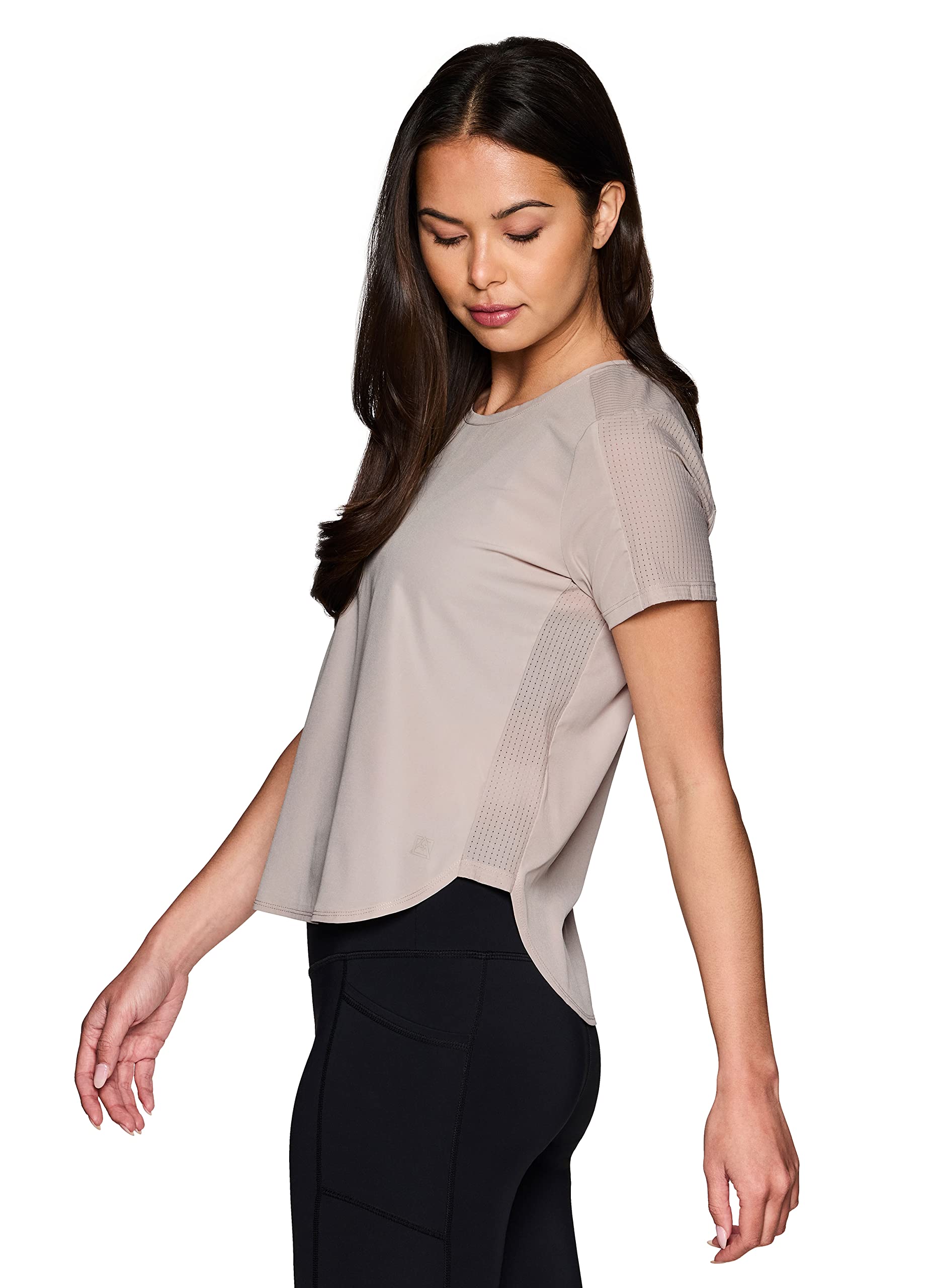 Avalanche Women's T-Shirt Breathable Stretch Woven Hiking Tee with Mesh Sand L