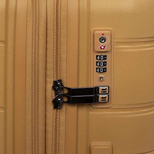 it luggage Eco Tough 26" Hardside Checked 8 Wheel Expandable Spinner, Honey Gold