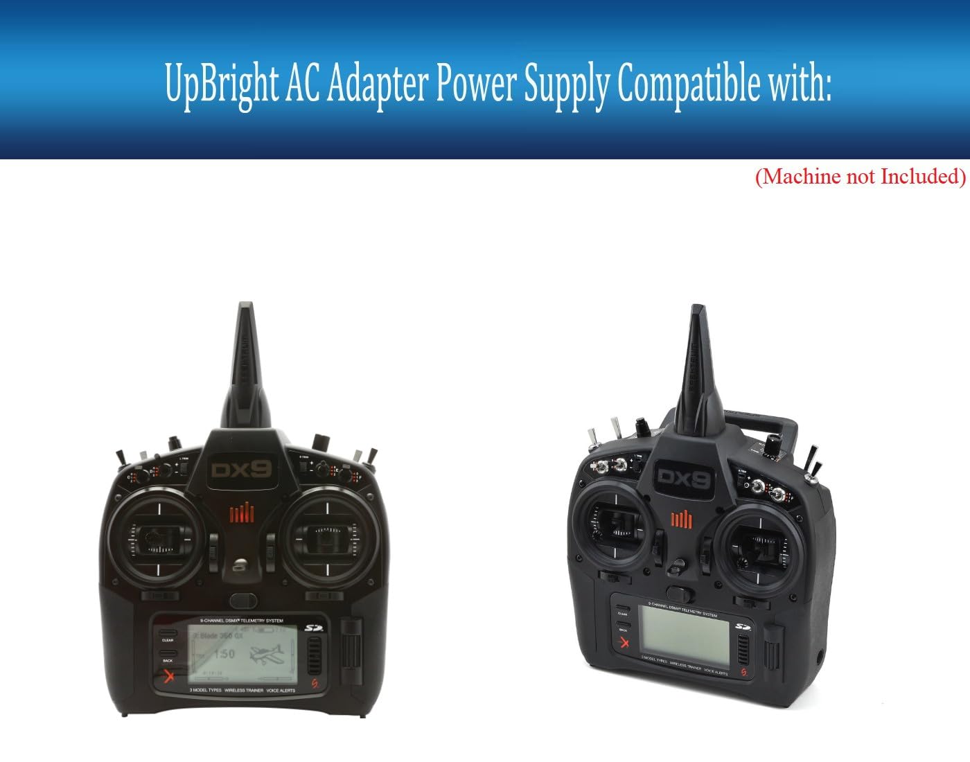 UpBright 12V AC/DC Adapter Compatible with Spektrum DX9 SPM9900 SPMR9900 DX 9 SPM SPMR 9900 7.4V 2000mAh Li-ion Battery 9CH DSMX Radio Transmitter TX DVE DSC-5CA-12 120050 0.5A Power Supply Charger