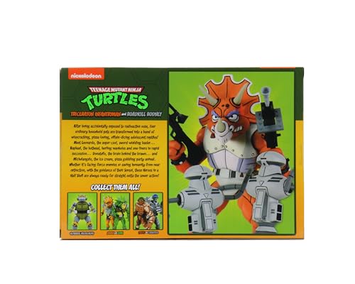 NECA Teenage Mutant Ninja Turtles Triceraton Infantryman & Roadkill Rodney 7" Scale Action Figure with Accessories