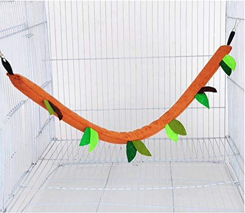 Hamiledyi Hamster Hammock Small Animals Hanging Warm Bed House Organic Natural Apple Wood Chewing Stick Rat Cage Nest Accessories Toy Hanging Tunnel and Swing for Sugar Glider Squirrel