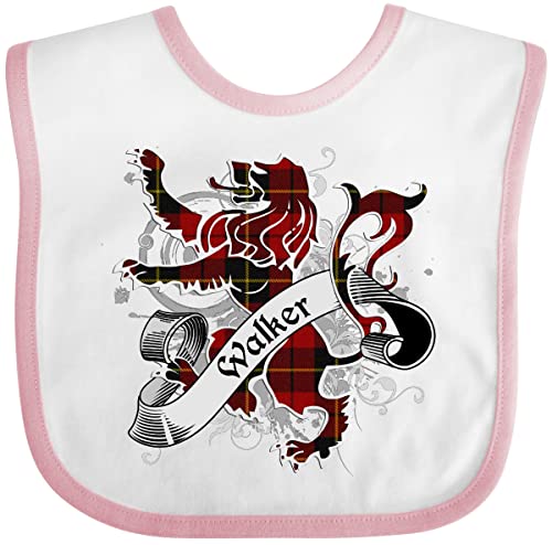inktastic Walker Tartan Lion Baby Bib White and Pink 2362d
