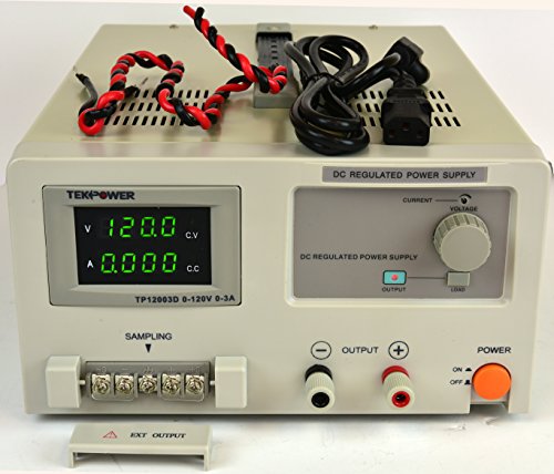Tekpower TP12003D DC Adjustable Linear Power Supply, Input 120V, Output 0-120V @ 0-3A Adjustable,Transformer Type Clean Power Source (120Volt/3A), Better than HY3003D
