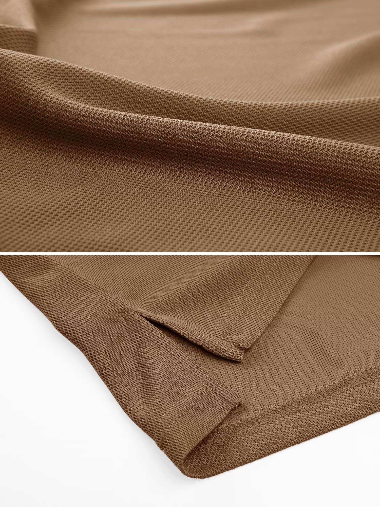MAGCOMSEN Mens Polo Shirts Short Sleeve Work Shirts Golf Shirts Casual Shirts Quick Dry Shirts Summer Shirts Brown L
