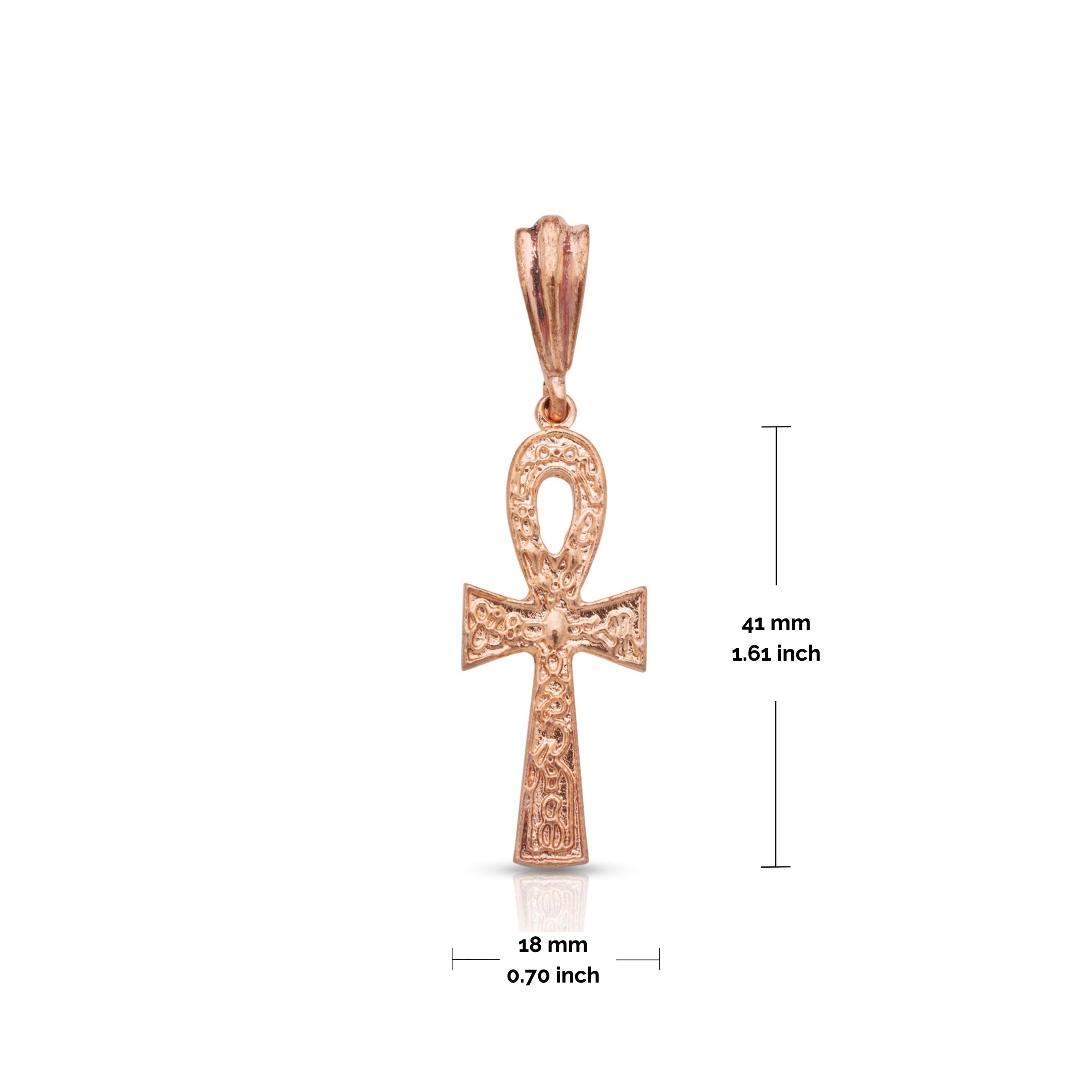 Better Jewelry Real Copper Etched Ankh Pendant, Charm