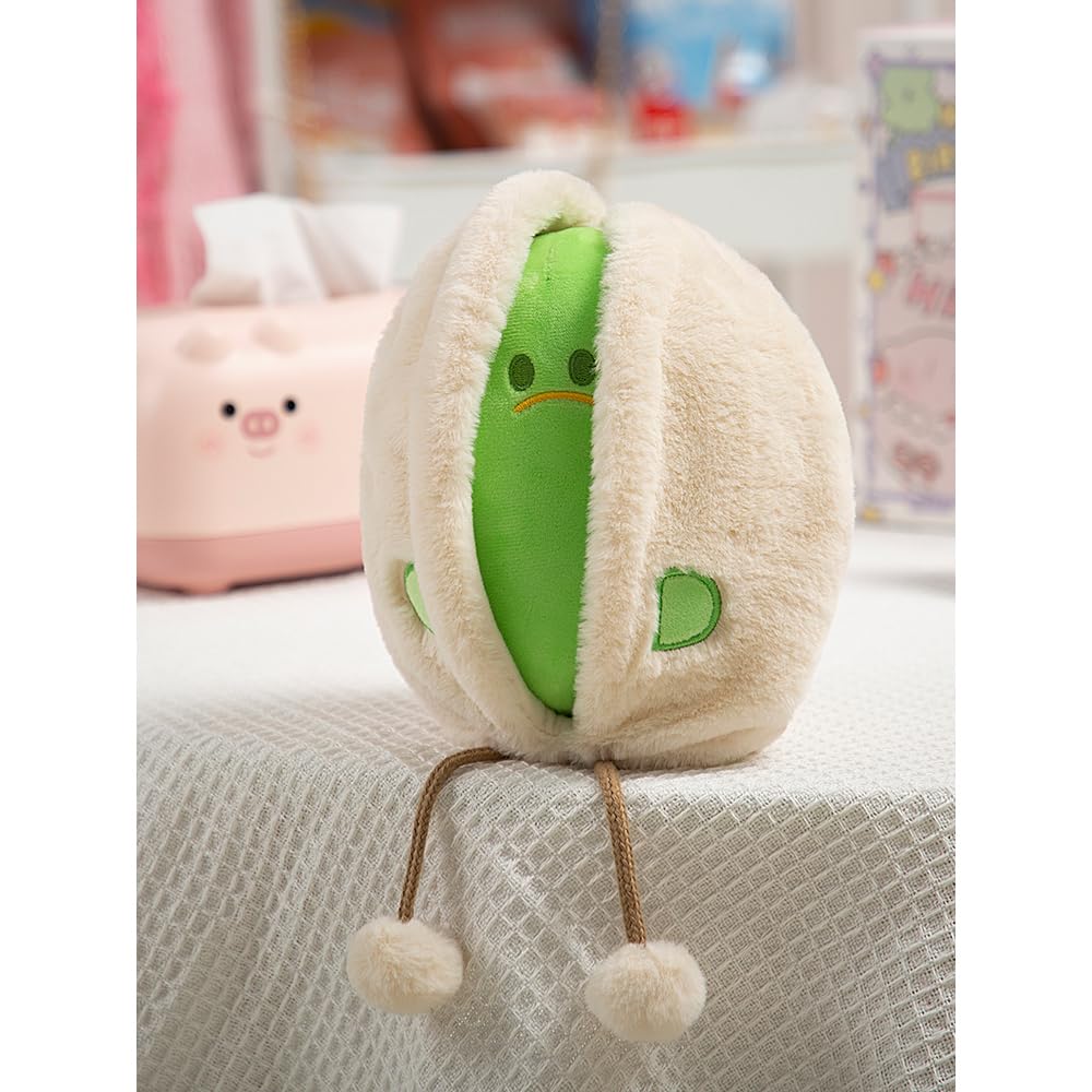 Creative hand 3D Pistachio Plush Pillow, Quirky Doll ModelingCute Cushion, Funny Food Plushie, Home Decorations(Crying face)