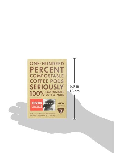 Boyd's Coffee French No. 6 Coffee –Ground Dark Roast– Blended from 100% Arabica – Rich & Full-Flavored – Single Cup - Pack of 12.