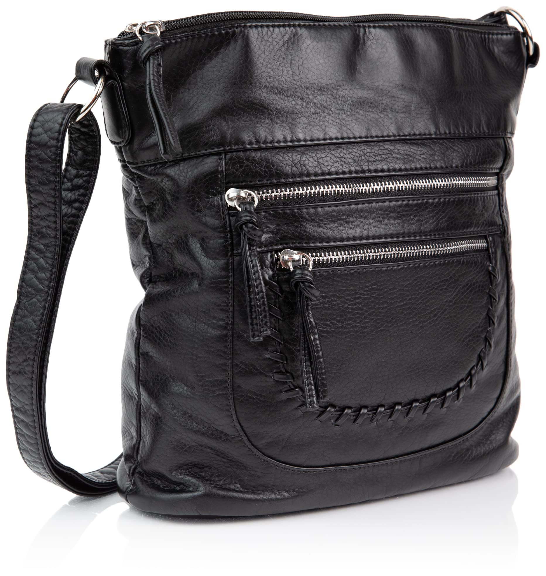 Bueno of California Grainy Faux Leather Shoulder, Black