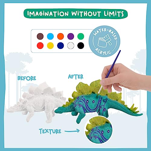 Nene Toys Dinosaur Painting Kit for Kids 3-7 Years [The Kings] – Includes 4 Museum Replicas, 2 Paint Sets, 2 Brushes, Educational Poster and Playmat – Art & Craft Paint Toy for Boys and Girls