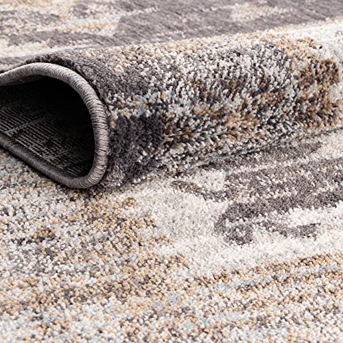 Unique Loom Eco Southwestern Collection Area Rug - Springdale (Runner 2' 7" x 12' 0", Charcoal Gray/Ivory)