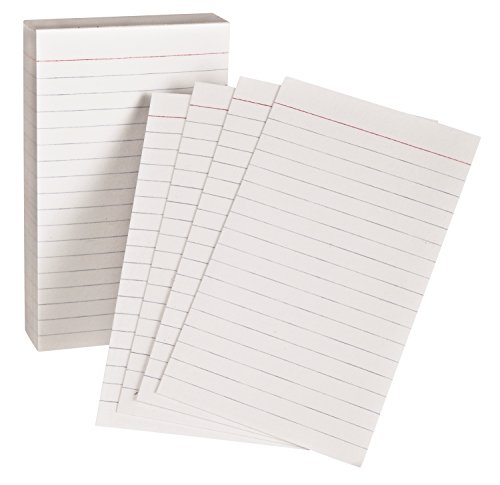 Oxford Padded Memo Ruled Index Cards, White, 5 x 3 Inches, 100 per Pack (006351)