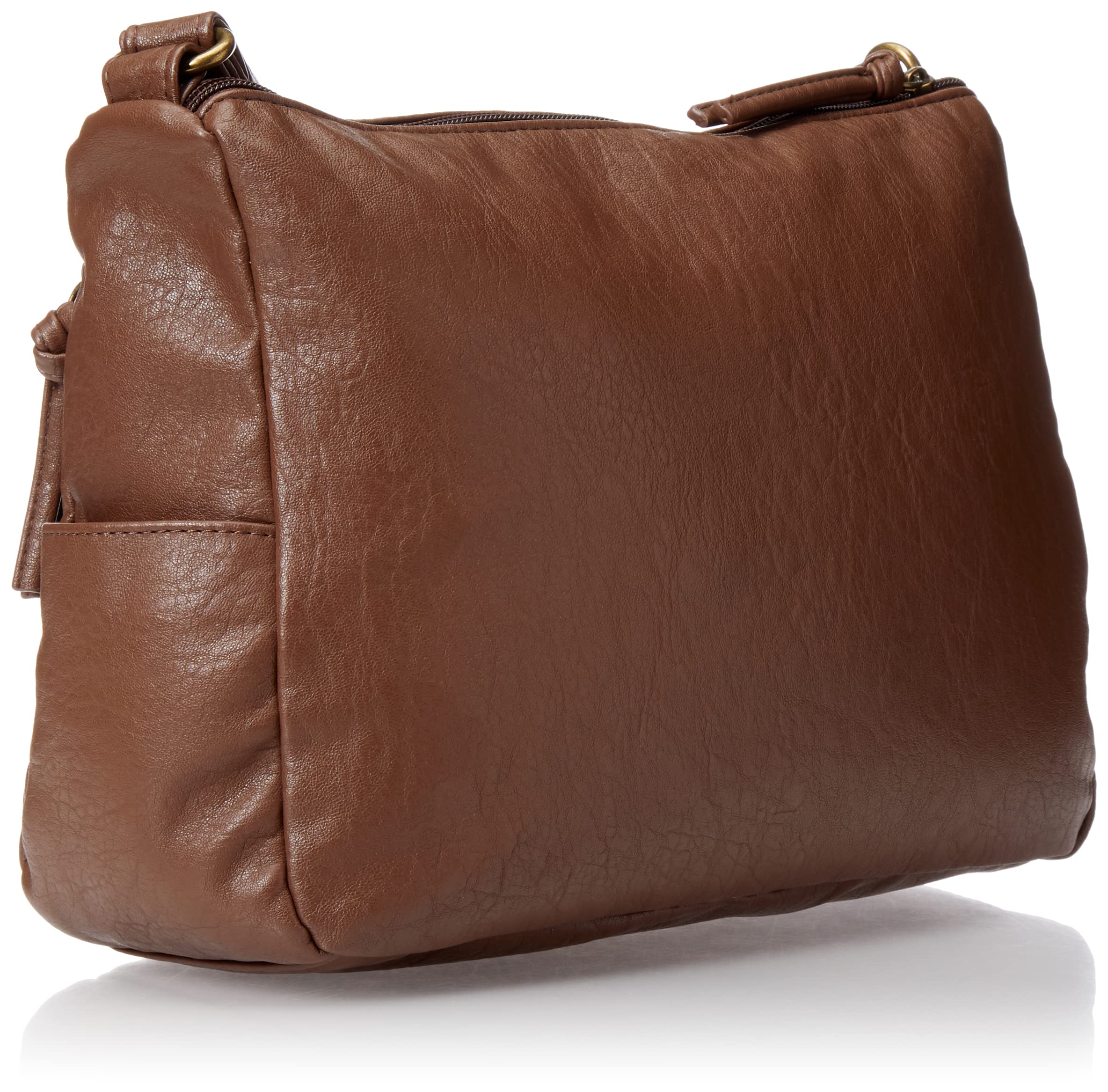 Bueno of California Smooth Faux Leather Shoulder, Brown