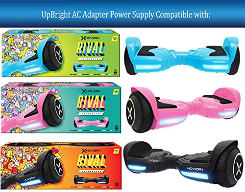 UpBright 3-Prong 42V AC/DC Adapter Compatible with Hover-1 Rival H1-RVL 36V 2.0Ah Li-ion Battery EU-H1-RVL-KDBLU EU-H1-RVL-KDPNK EU-H1-RVL-KDBLK XHover-1 FY0184200400B 42VDC 0.4A Power Supply Charger