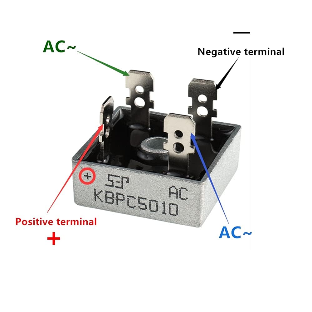BOJACK KBPC5010 Rectifier Diode 50 A 1000 V Axial KBPC5010 50 amp 1000 Volt Electronic Silicon Diodes(Pack of 6 Pieces)