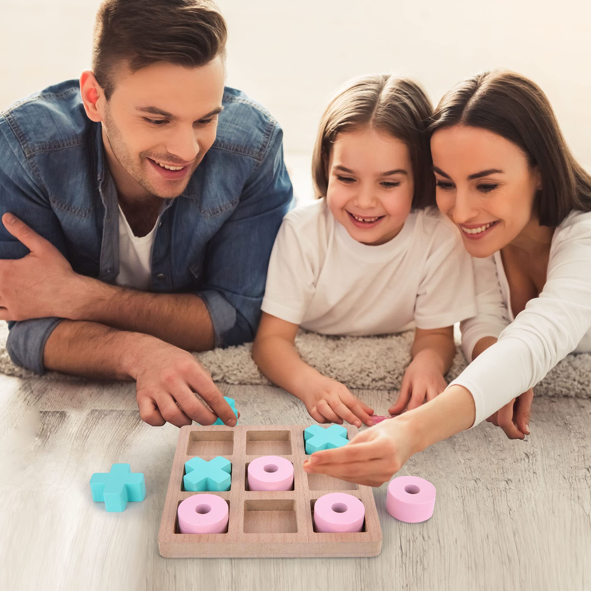 LXGYPWIN Tic-Tac-Toe Game, Wooden Tic-Tac-Toe Game, Small Tic-Tac-Toe Game, Children's Indoor Party Game, Very Suitable for Backyard Entertainment