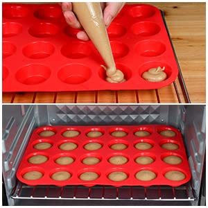 CAKETIME Silicone Muffin Pan, Mini Muffin Pan, Regular 12 Cups and Mini 24 Cups Muffin Pan Set of 2 for Baking Egg Bites