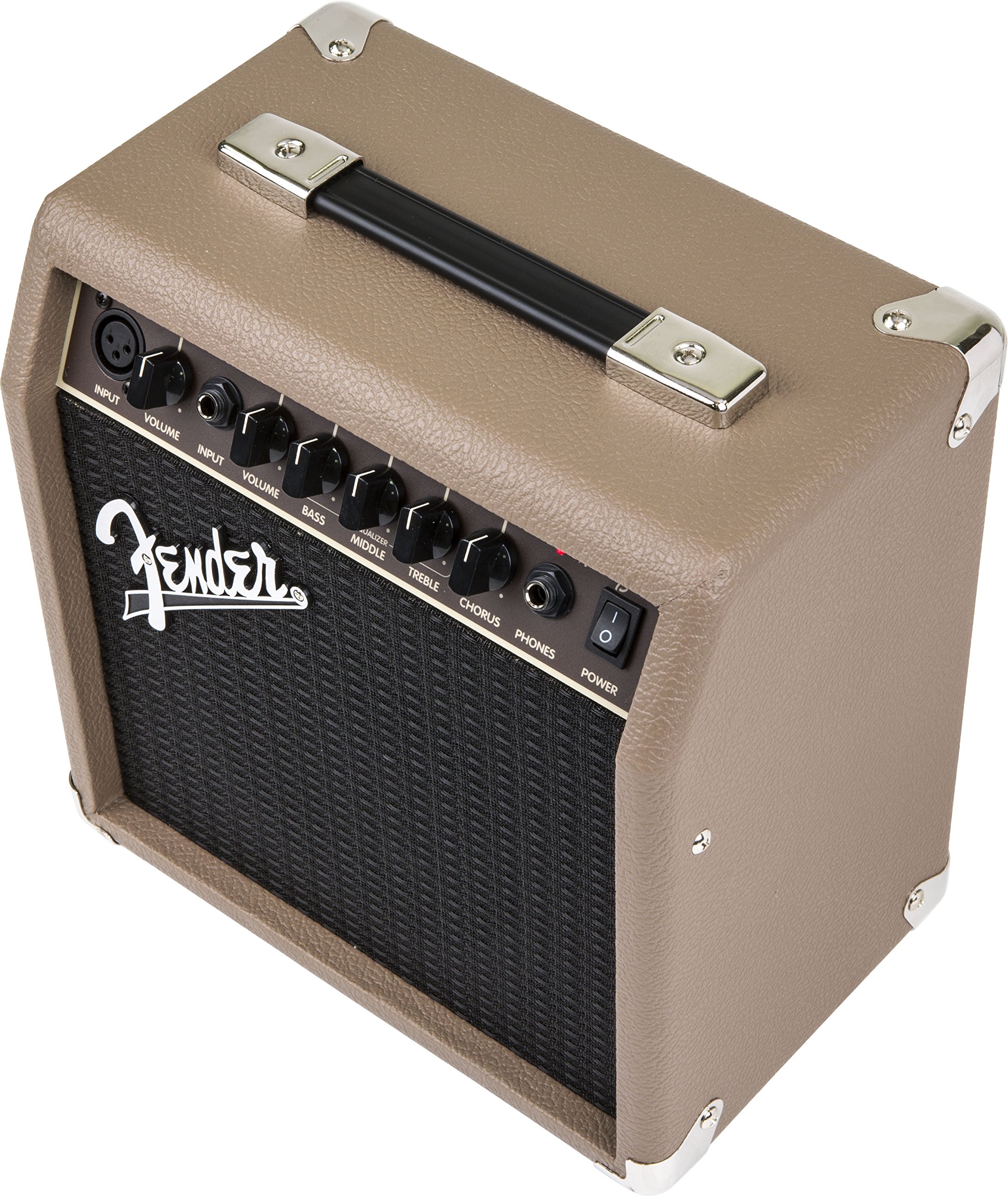 Fender Acoustasonic Guitar Amp for Acoustic Guitar, 15 Watts, 6 Inch Speaker, Dual Front-Panel inputs, 11.5Hx11.19Wx7.13D Inches, Tan