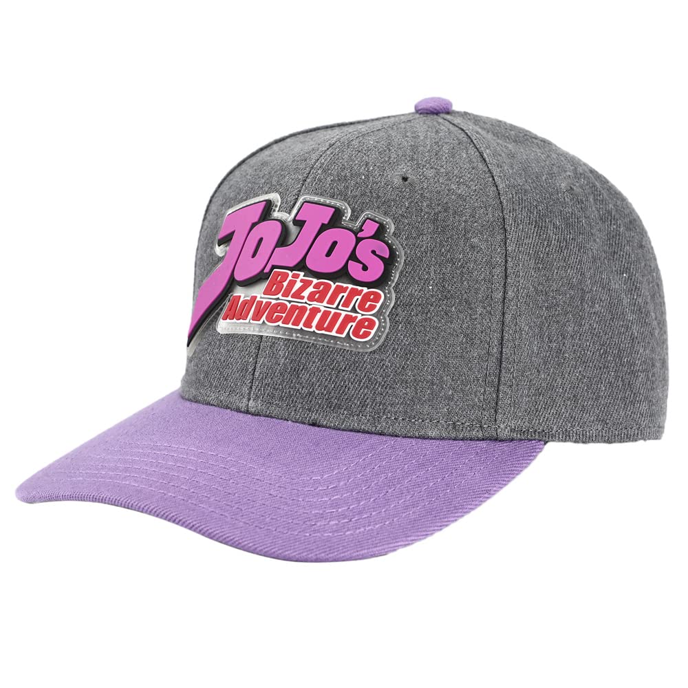 Bioworld JoJo's Bizarre Adventures Anime Cartoon Logo Under Bill Art Snapback Hat Grey