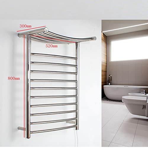 Electric Heating Towel Rack Thermostatic Heating Household Bathroom Bathroom Stainless Steel Towel Rack,Silver