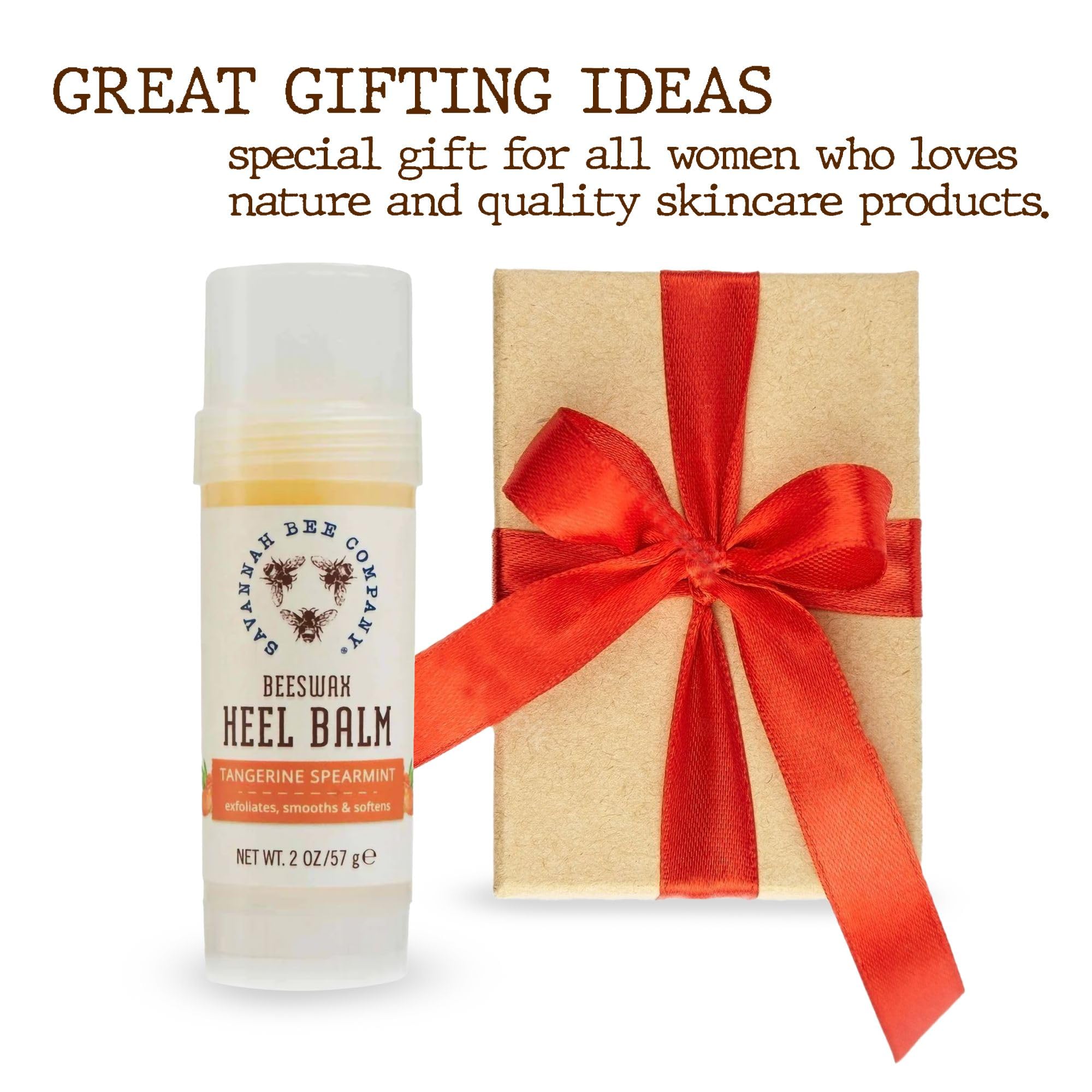Savannah Bee Company Beeswax Heel Balm - Foot Balm for Cracked Heels with Tangerine Fragrance