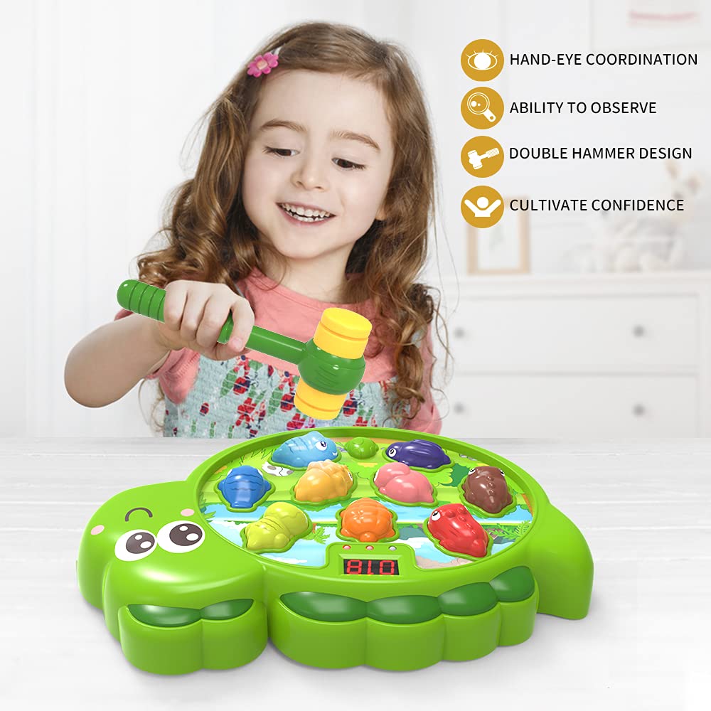 NETNEW Whack A Mole/Dinosaur Game Toys for 2 3 4 5 6 7 8 Years Old Boy Toddler Toys 3 Modes, 30 Levels each Music and Light up Age 2-8 Early Learning Active Developmental Toy Birthday Gift for Toddler