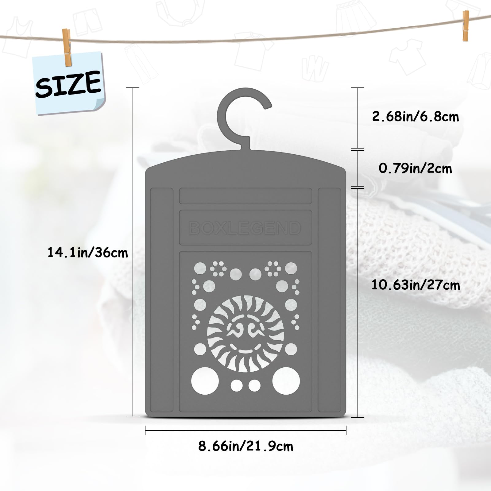 BoxLegend Shirt Folding Board Durable Shirt Folder Board for Laundry Folding Board with Hook for Hanging T Shirt Folder Grey