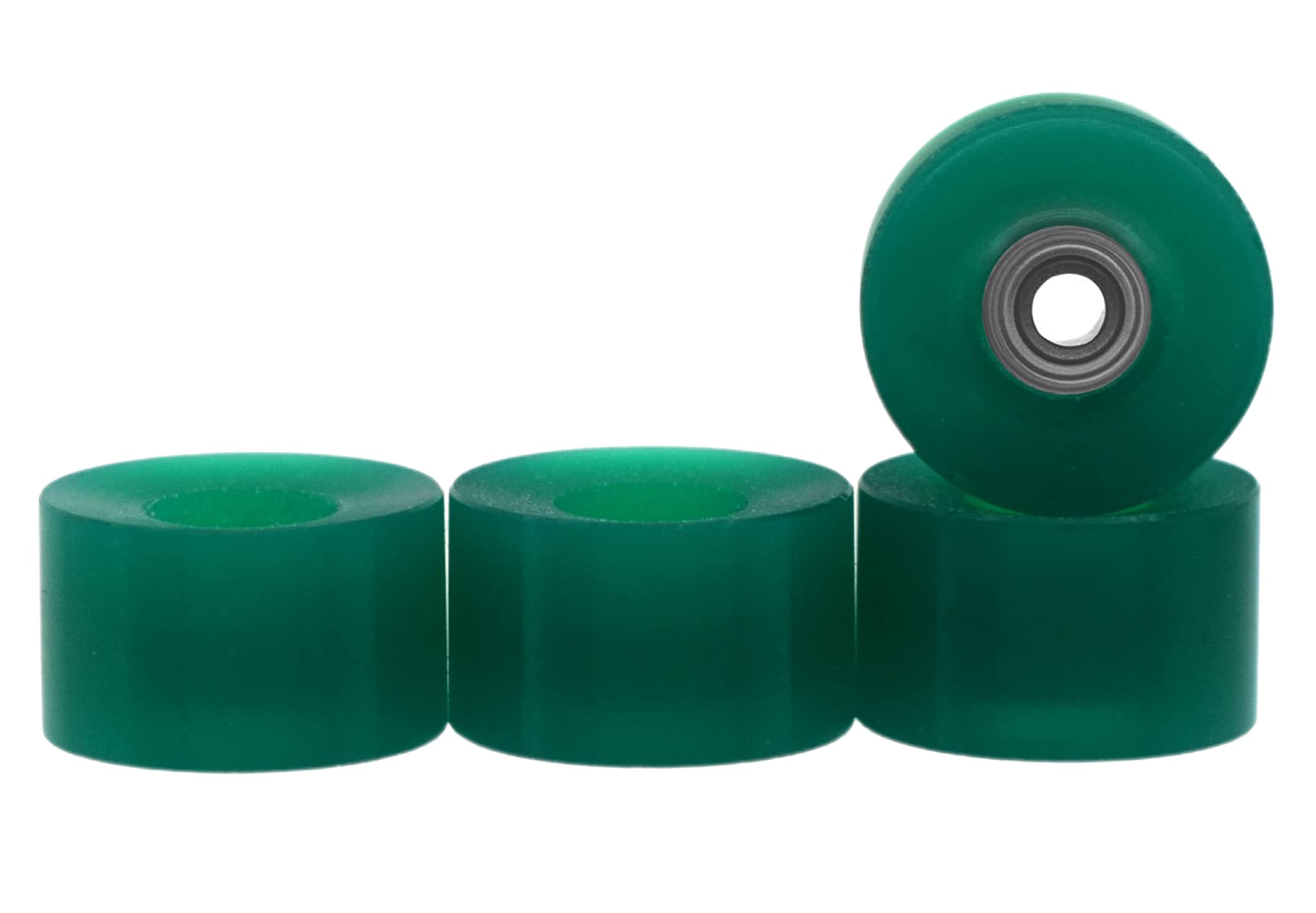 Teak Tuning Apex 71D Urethane Fingerboard Wheels - Cruiser Style, Bowl Shaped, 8.7mm Diameter - ABEC-9 Stealth Bearings - Made in The USA - Jade Green Colorway